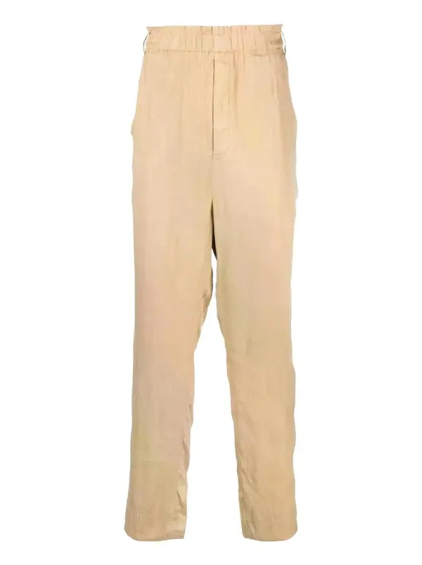 Saint Laurent Straight-leg Silk-blend Trousers - Neutrals