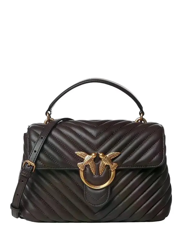 Pinko Mini Lady Love Bag Puff Chevron Handbag - Brown