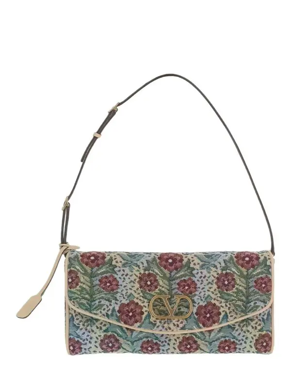 Valentino Garavani Locò Floral-tapestry Shoulder Bag - Green