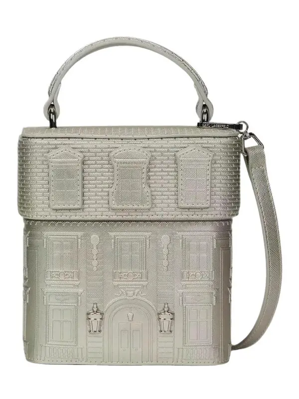 Karl Lagerfeld Rue St-guillaume Metallic Box Bag - Silver