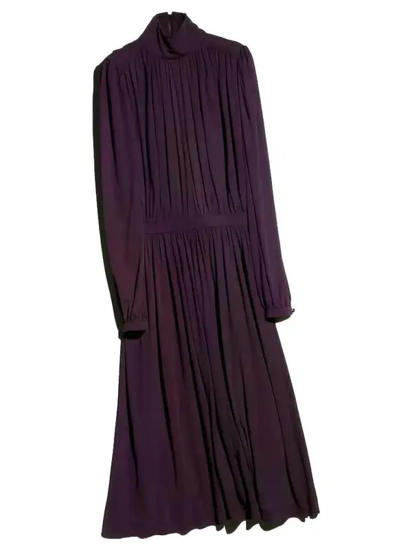 Gucci Light Viscose Crêpe Jersey Pleated Dress - Purple