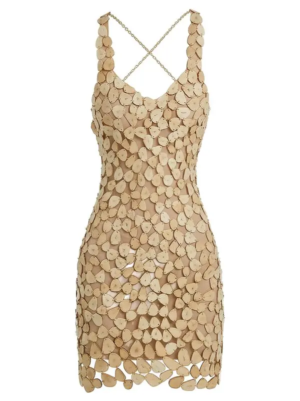 ANDREA ALMEIDA Amazonia Mosaic Mini Dress - Tan