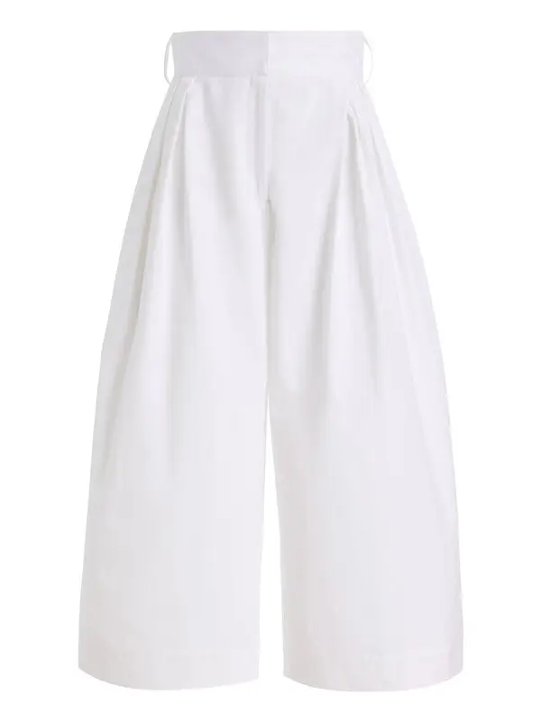 Rosie Assoulin Cotton Poplin Culotte Pants - White