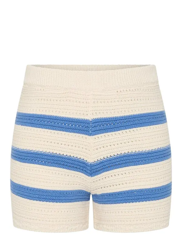 ROAME Manon Cotton Knit Shorts - Stripe