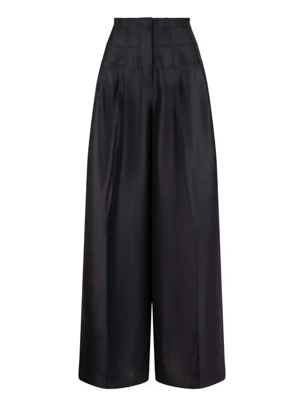 HEIRLOME Condesa Baggy Wide-leg Silk Trousers - Black