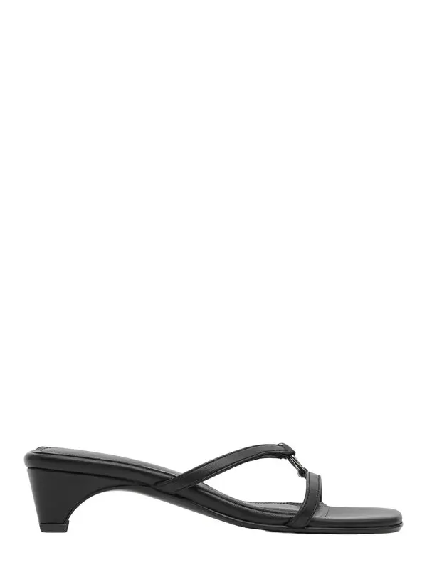 ST. AGNI Multi Strap Mid Heel Sandals - Black