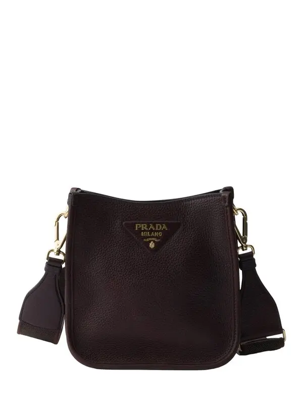 Prada Mini Leather Shoulder Bag - Brown