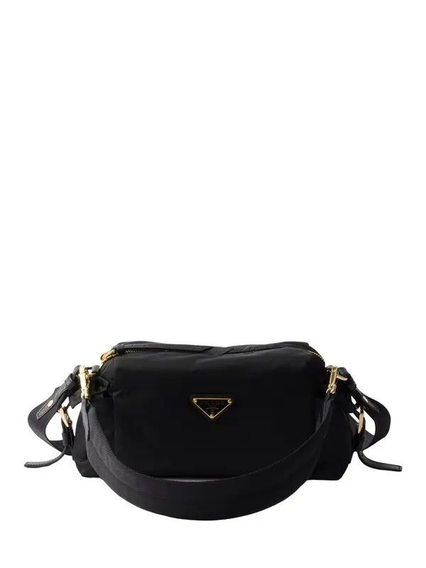 Prada Small Re-nylon And Leather Shoulder Bag - Black