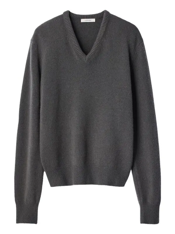 LEMAIRE Cashmere V-neck Sweater - Black