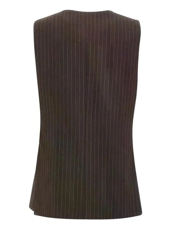 Marella Ranghi Pinstripe Knitted Gilet - Brown