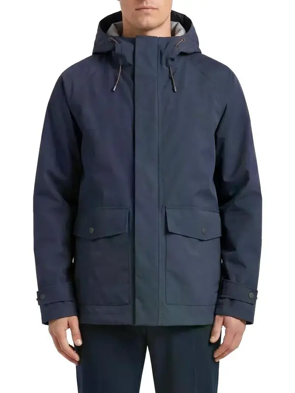 SAVE THE DUCK Hooded Cotton Parka - Blue