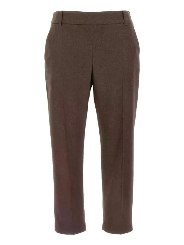 Eleventy Pressed-crease Trousers - Brown