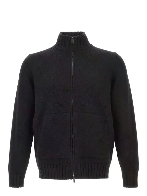 FILIPPO DE LAURENTIIS Merino-wool Zip-up Cardigan - Black