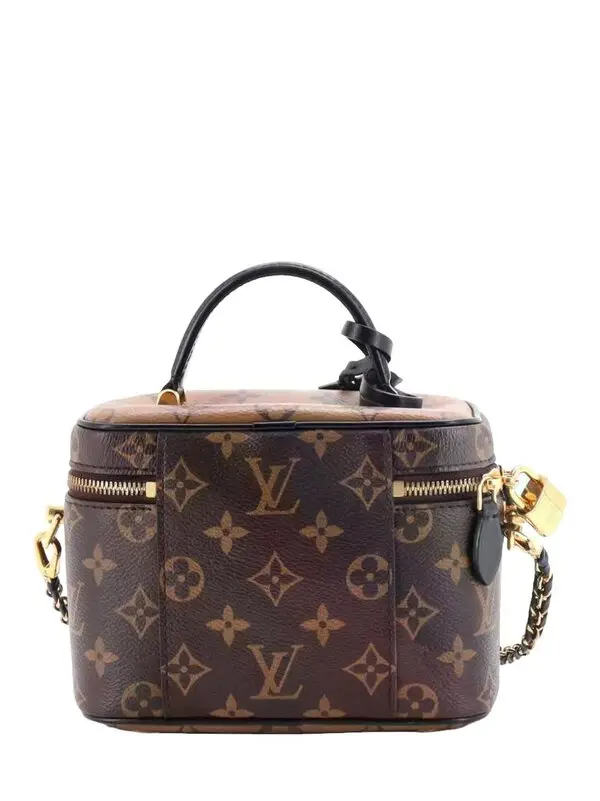 LOUIS VUITTON Reverse Monogram Canvas Pm Satchel - Brown