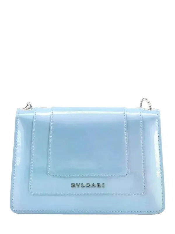 BVLGARI Serpenti Forever Square Patent Small Shoulder Bag - Blue