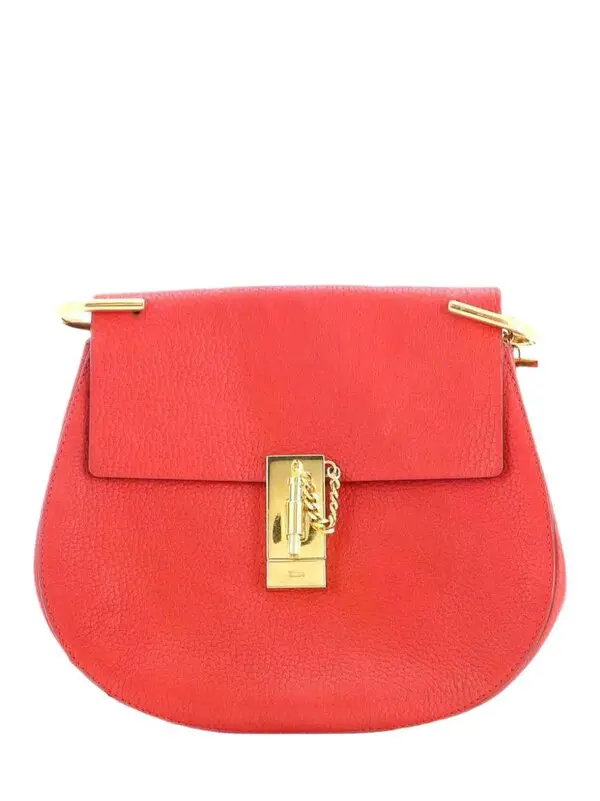 Chloé Drew Leather Small Crossbody Bag - Red