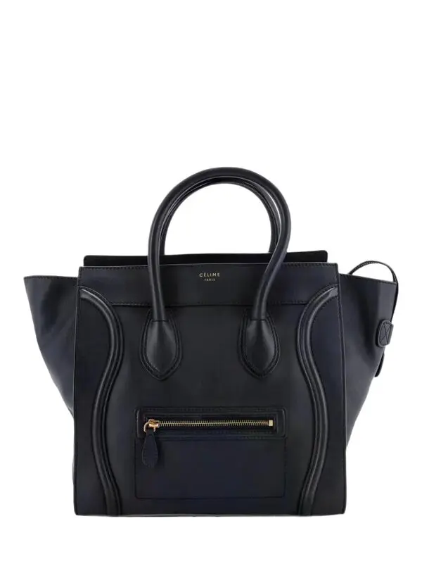 Celine Luggage Bag Smooth Leather Mini Tote Bag - Blue