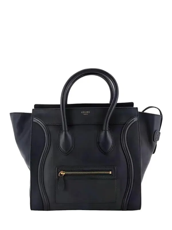 Celine Luggage Bag Smooth Leather Mini Tote Bag - Blue