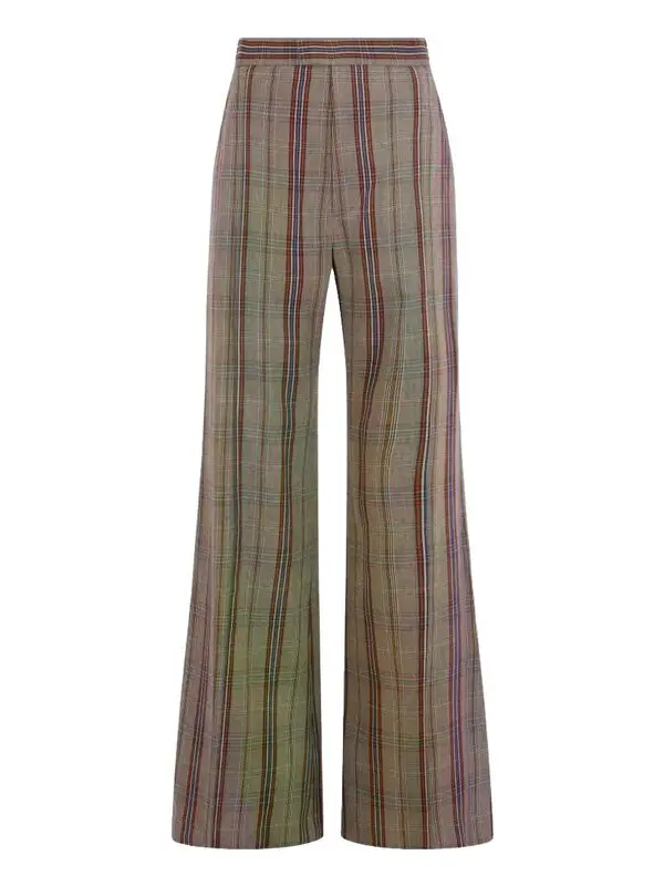 VIVIENNE WESTWOOD Checked Wide-leg Trousers - Brown