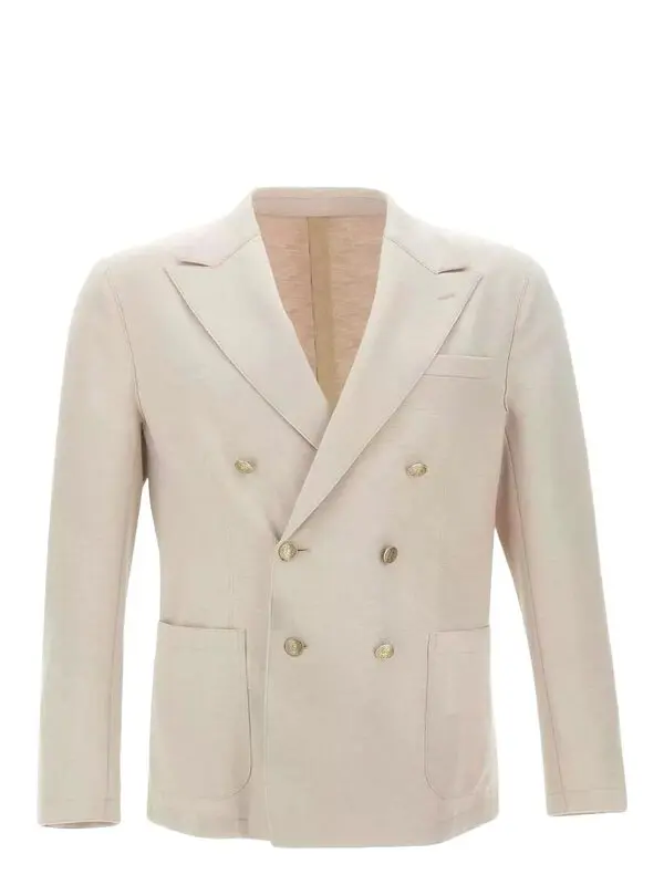 Eleventy Double-breasted Peak-lapel Blazer - Neutrals