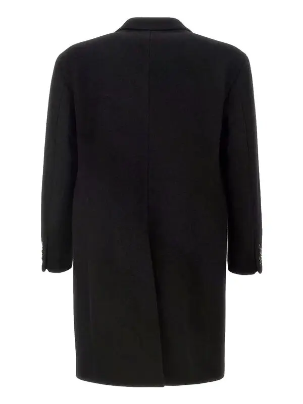 Tagliatore Double-breasted Peak-lapels Coat - Black