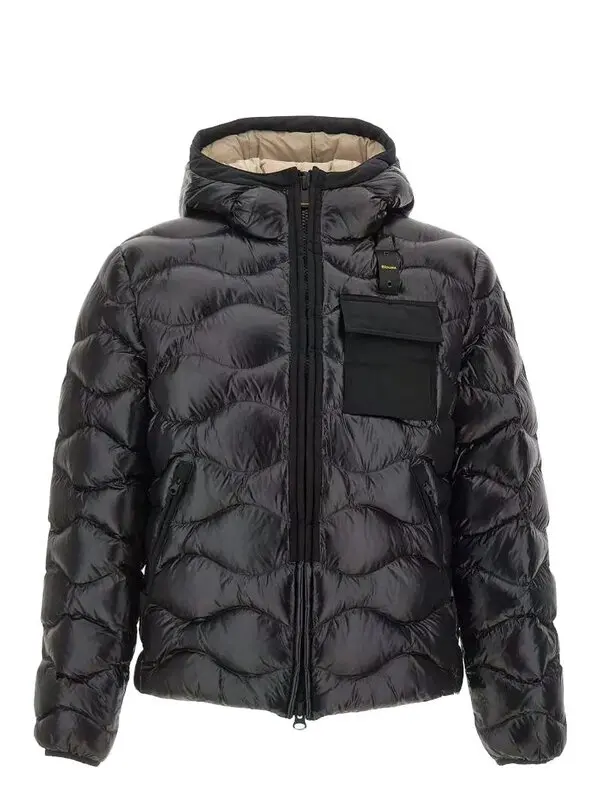 BLAUER. Bryant Wave-quilted Jacket With Hood - Black