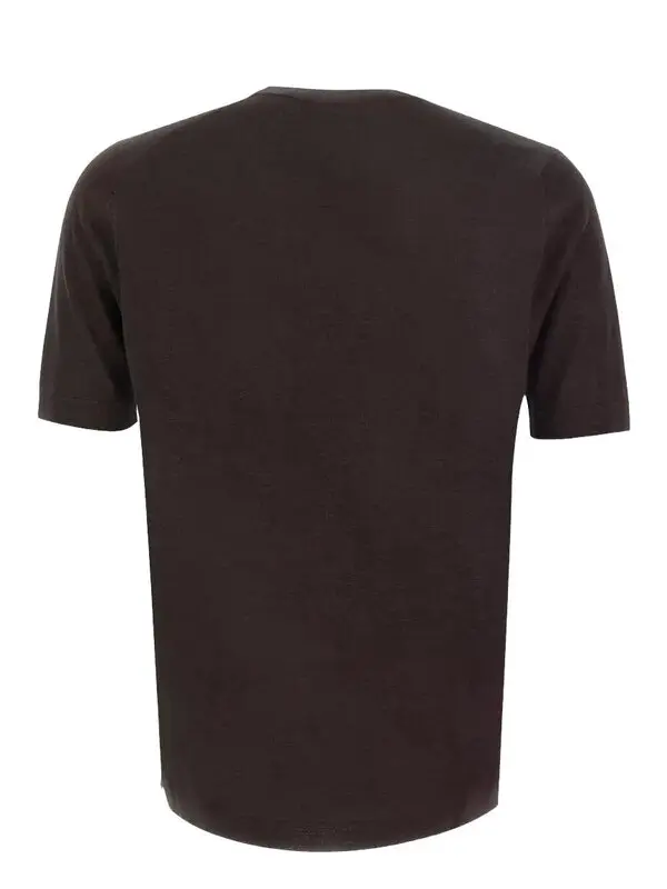 FILIPPO DE LAURENTIIS Short-sleeved Knitted T-shirt - Brown