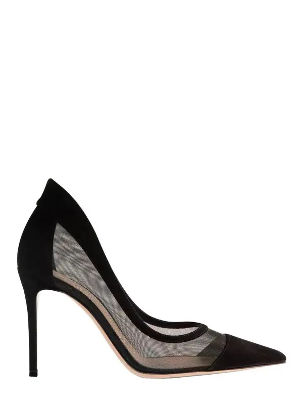 GIANVITO ROSSI Suede Mesh Pumps - Black