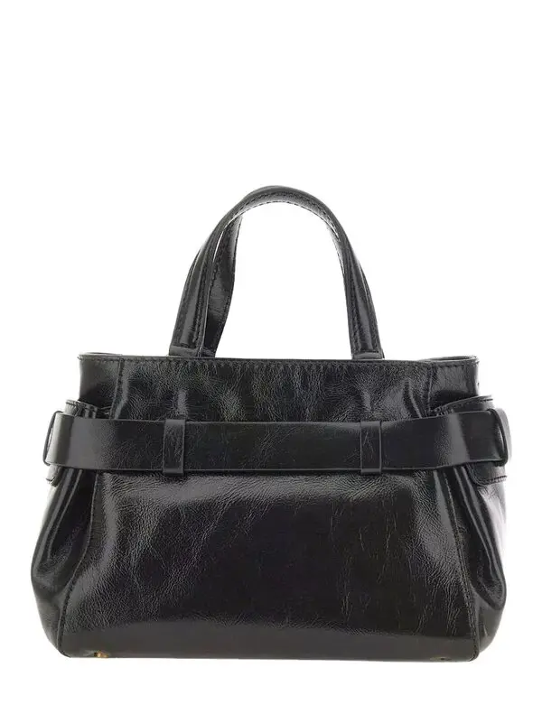 GIANNI CHIARINI Small Miranda Knotted Leather Tote Bag - Black