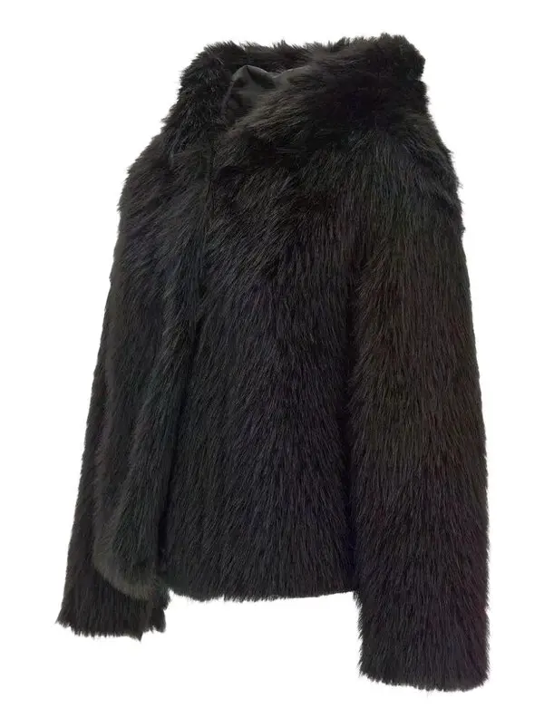KAOS Faux-fur Hooded Jacket - Black