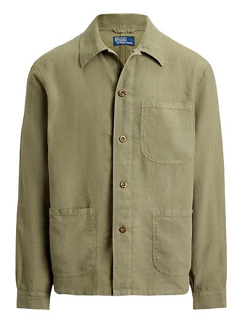 Polo Ralph Lauren Patch-pocket Linen Overshirt - Sage Green
