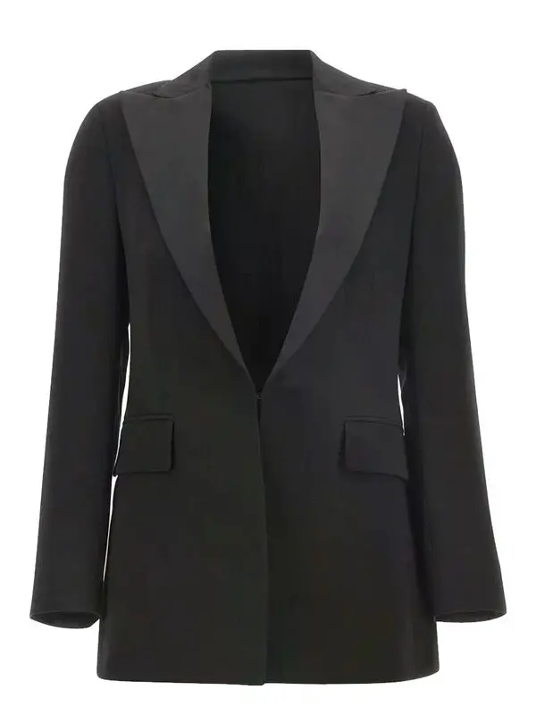 Eleventy Silk Tuxedo Blazer - Black