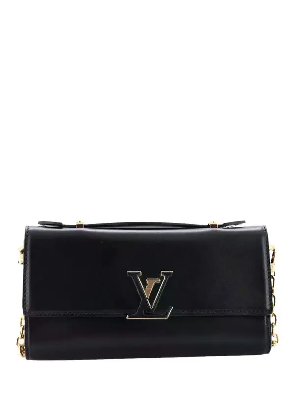 LOUIS VUITTON Capucines Wallet On Chain Leather Clutch Bag - Black