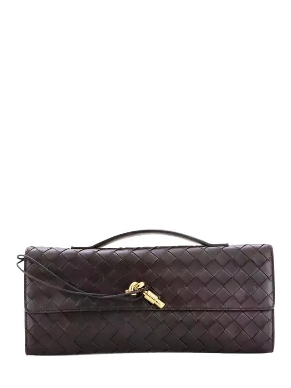 Bottega Veneta Andiamo Top Handle Clutch - Brown