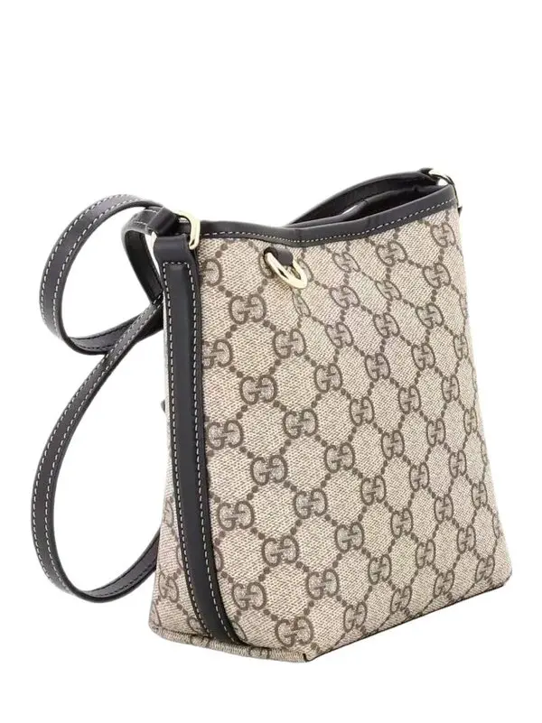 Gucci Gg Emblem Gg Coated Canvas Small Bucket Bag - Brown