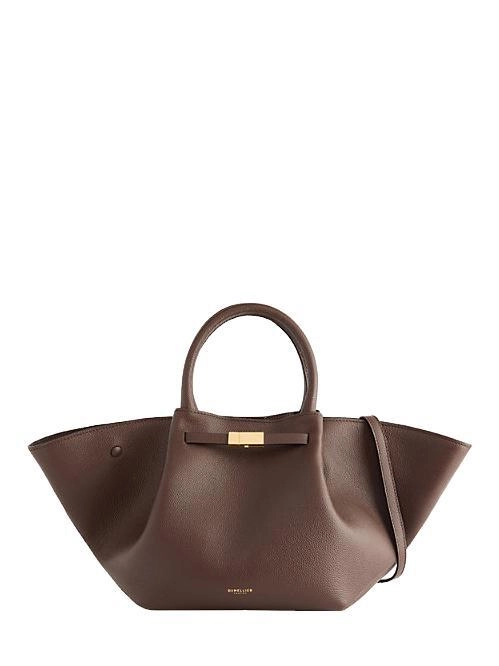 DEMELLIER Midi New York Leather Tote Bag - Mocha