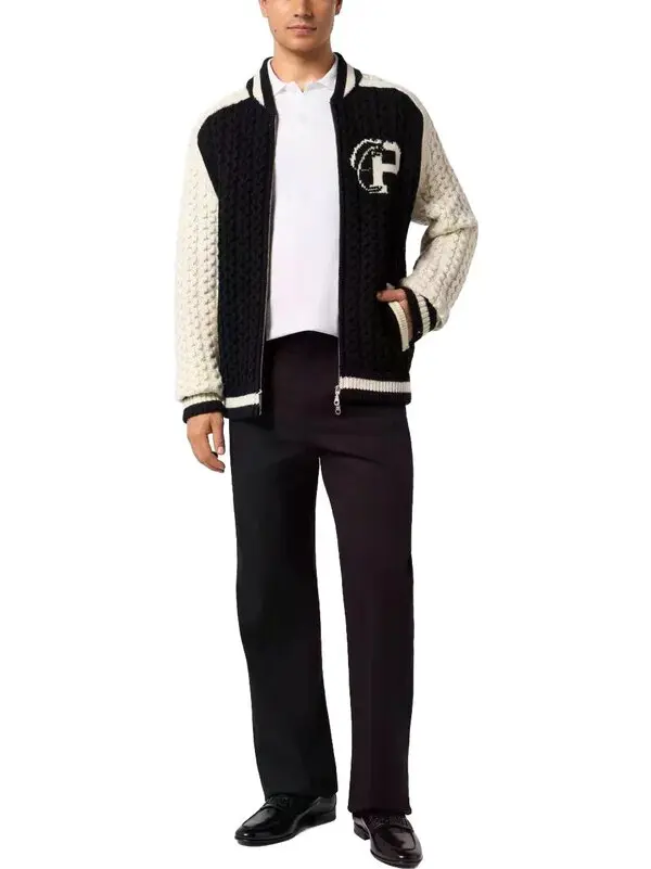 Philipp Plein Star Knitted Bomber Jacket - Black