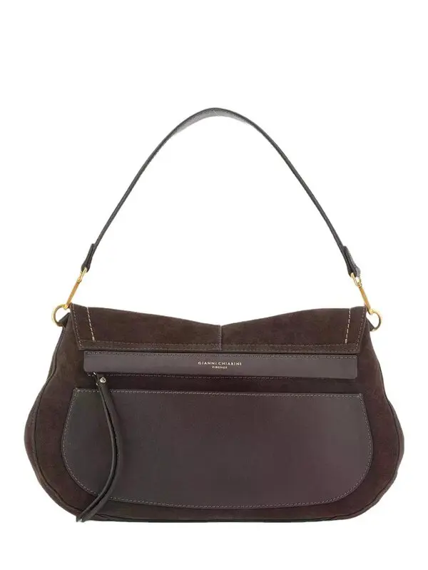 GIANNI CHIARINI Helena Round Suede Shoulder Bag - Brown