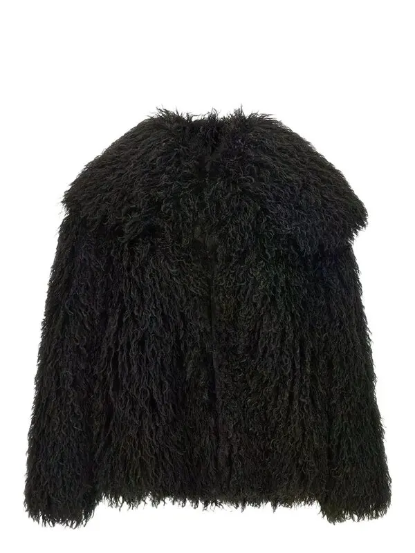 KAOS Faux-fur Wide-collar Jacket - Black