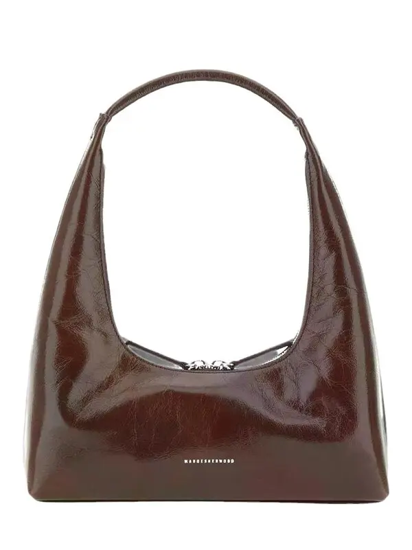MARGESHERWOOD Crinkled Leather Shoulder Bag - Brown