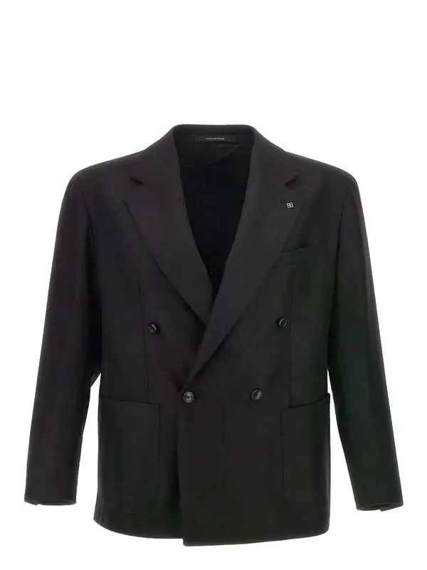 Tagliatore Double-breasted Virgin-wool Blazer - Black