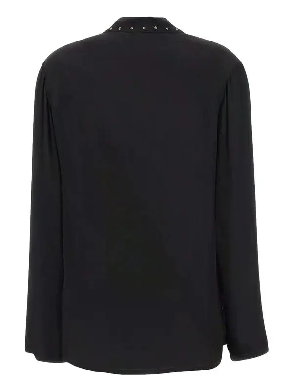 ELENA MIRÒ Stud-embellished Scarf-detail Blouse - Black