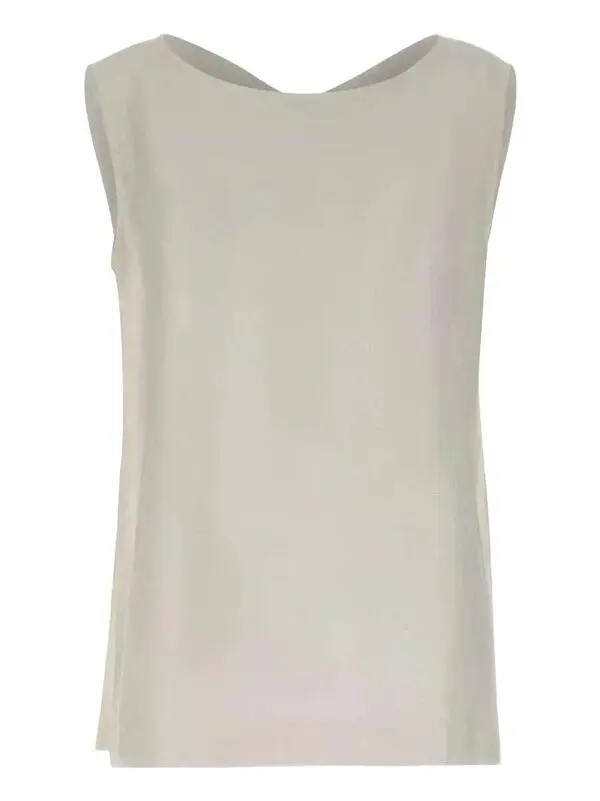 KAOS Sleeveless Tailored Top With Side Slits - Neutrals