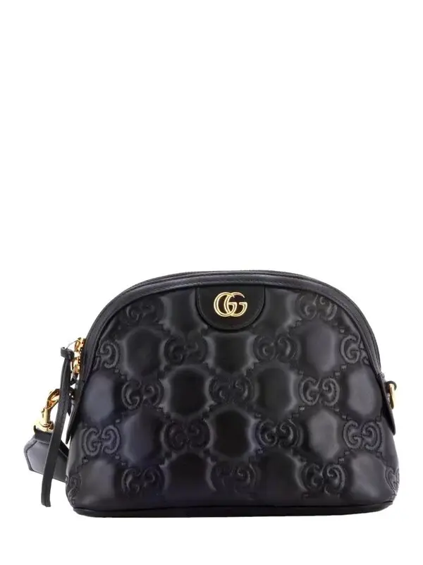 Gucci Gg Matelasse Leather Small Shoulder Bag - Black
