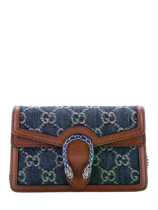 Gucci Dionysus Gg Denim Super Mini Crossbody Bag - Blue
