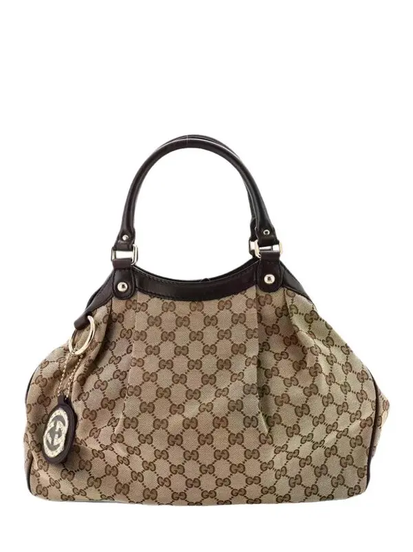 Gucci Sukey Gg Canvas With Leather Medium Tote Bag - Brown