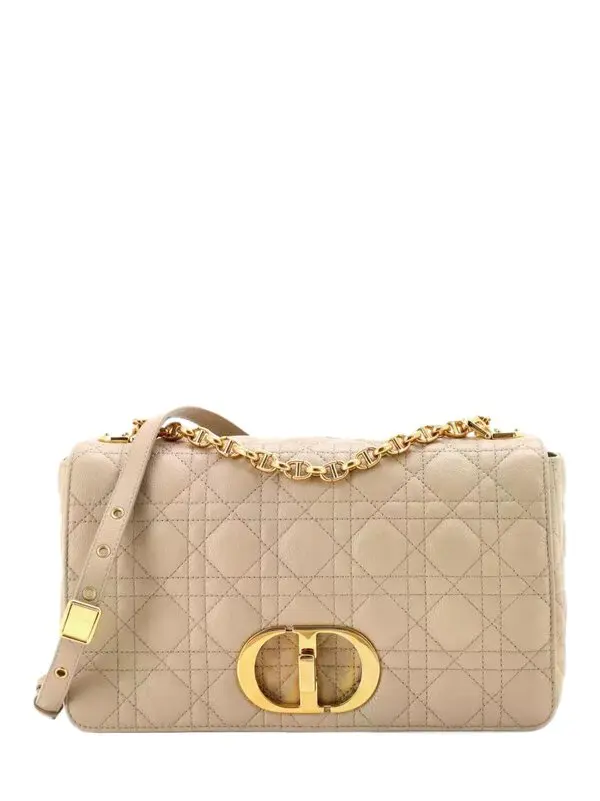 Dior Caro Bag Cannage Quilt Calfskin Crossbody Bag - Neutrals