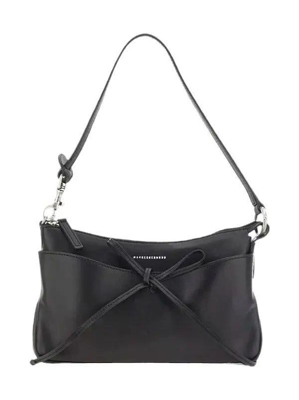 MARGESHERWOOD Leather Ribbon Shoulder Bag - Black