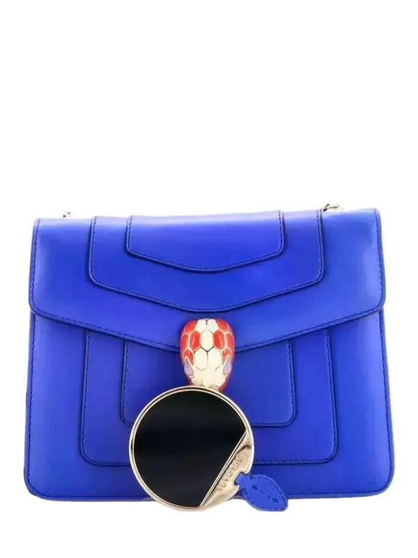 BVLGARI Serpenti Forever Leather Small Shoulder Bag - Blue