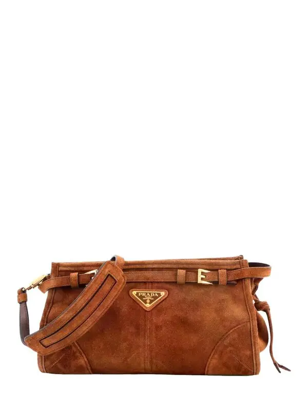 Prada Suede Shoulder Bag - Brown